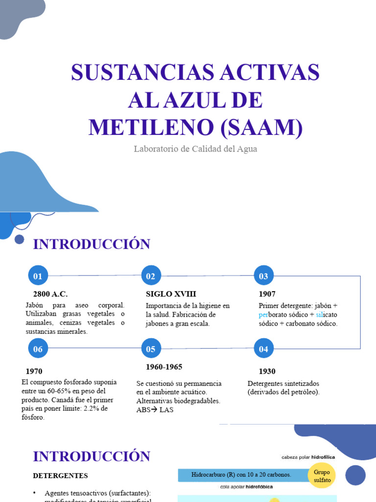 Sustancias Activas Al Azul de Metileno (SAAM) | PDF | Tensioactivo | Detergente