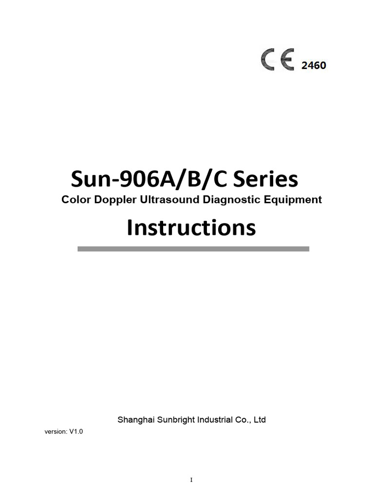 Sun-906A Instructions | PDF | Medical Ultrasound | Ultrasound