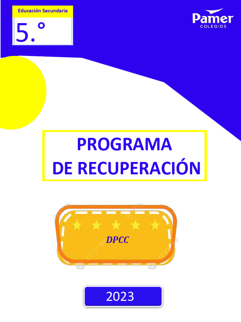 Programa de Recuperación - 5.° Sec. - AE 2023 - DPCC | PDF | Sustentabilidad | Derechos humanos