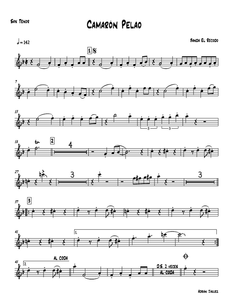Camaron Pelao Sax Tenor | PDF