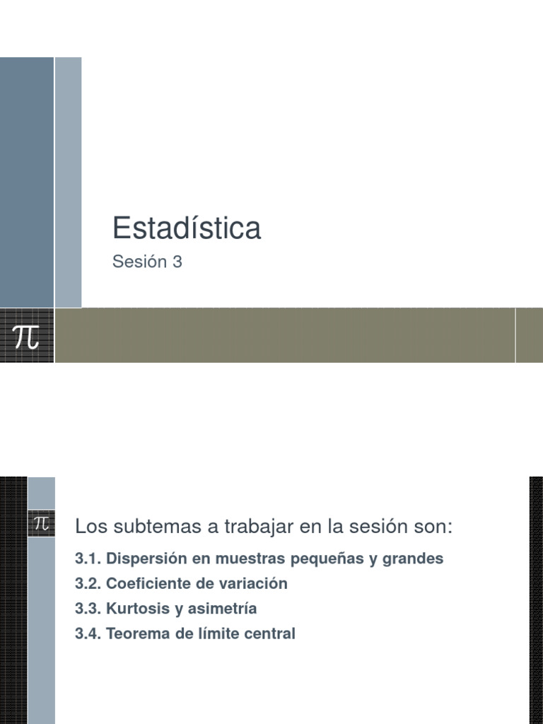 Estadistica Sesion 3 | PDF | Desviación Estándar | Estadísticas