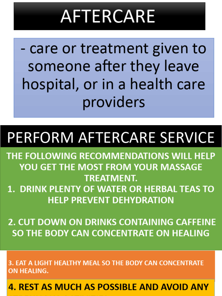 Massage Aftercare Recommendations | PDF | Self-Improvement | Wellness