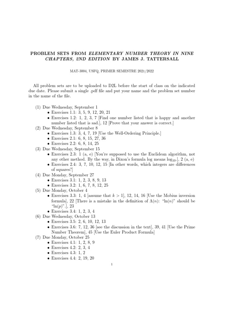 3004 Problemsets | PDF | Prime Number | Numbers