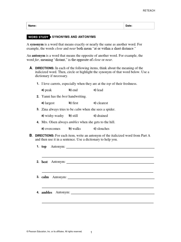 Synonyms and Antonyms | PDF | Lexical Semantics | Language Mechanics Synonyms and Antonyms | PDF | Lexical Semantics | Language Mechanics