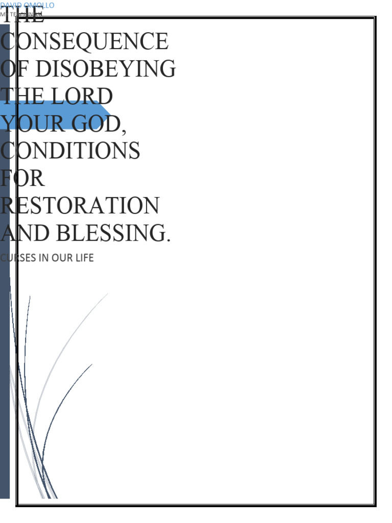 The Consequence of Disobeying The Lord Your God | PDF | Book Of ...