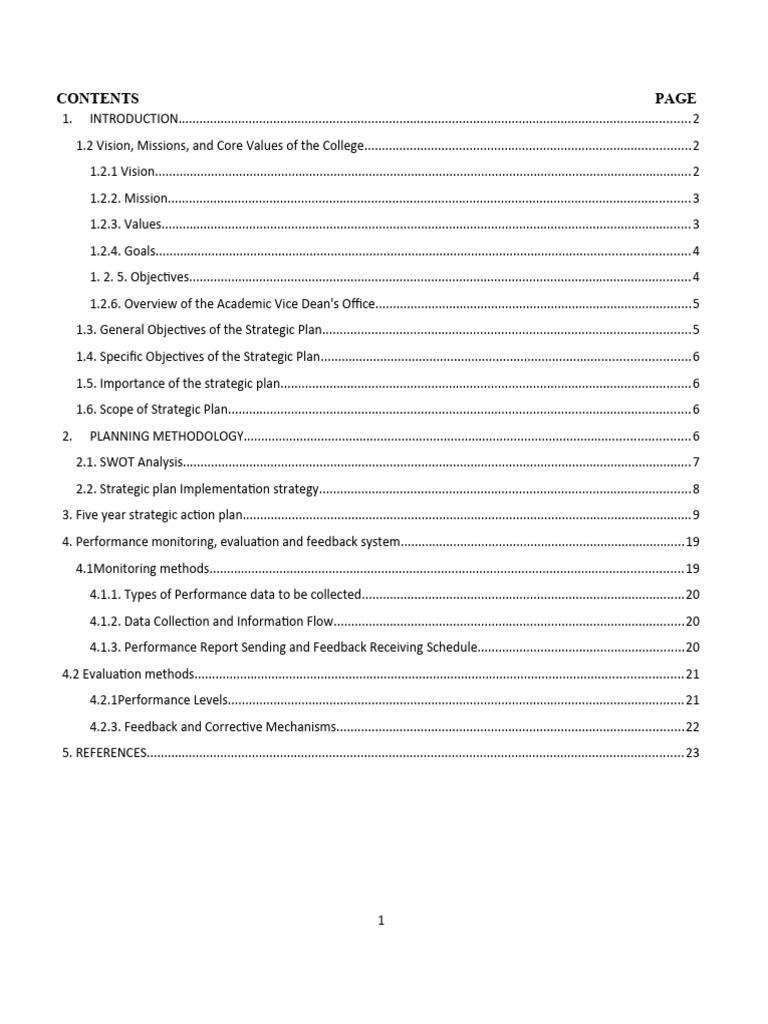 2015 Strategic Plan Debebe Five Year 6e | Download Free PDF | Strategic Planning | Swot Analysis
