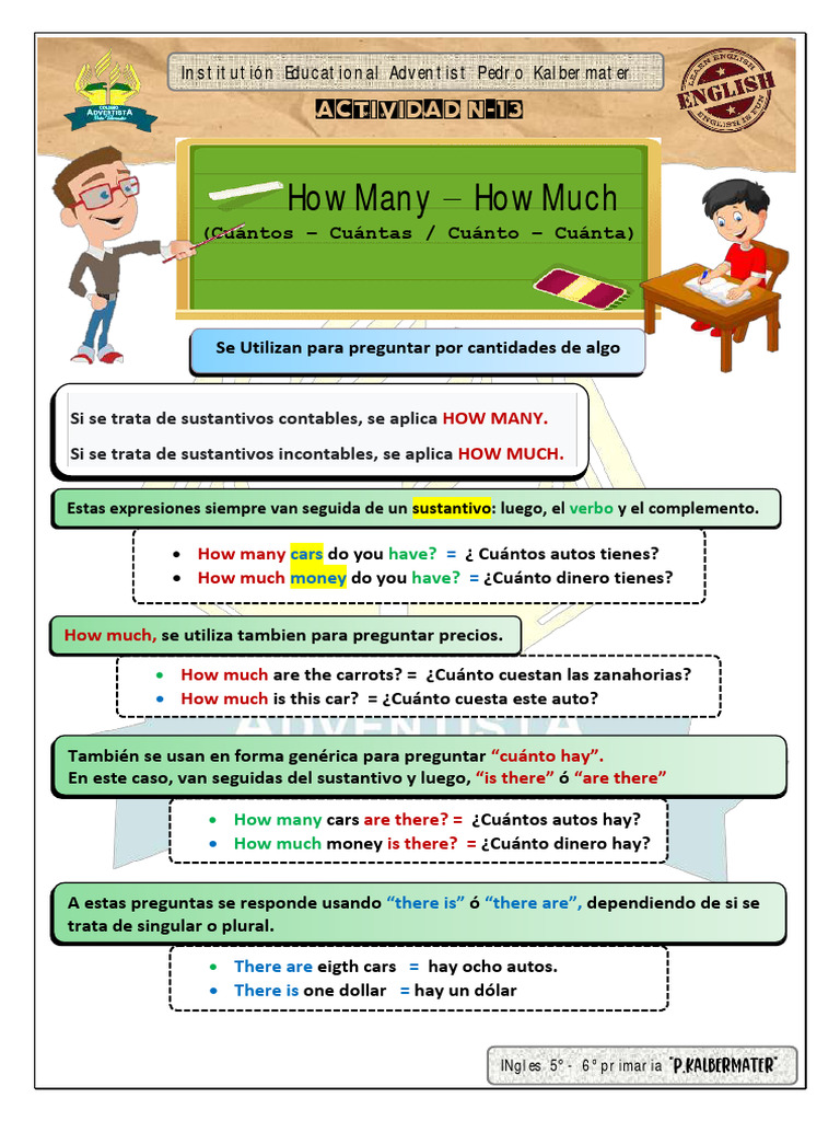 Cómo usar "How Many" y "How Much" | PDF | Sustantivo | Ciencia cognitiva