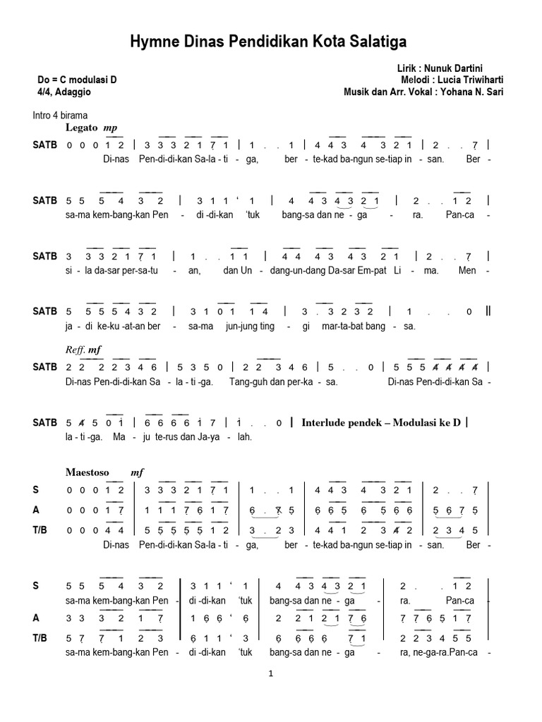 Teks Hymne Dinas Pendidikan | PDF
