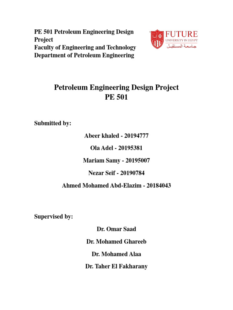Petroleum Engineering Design Project | PDF | Petroleum Reservoir ...