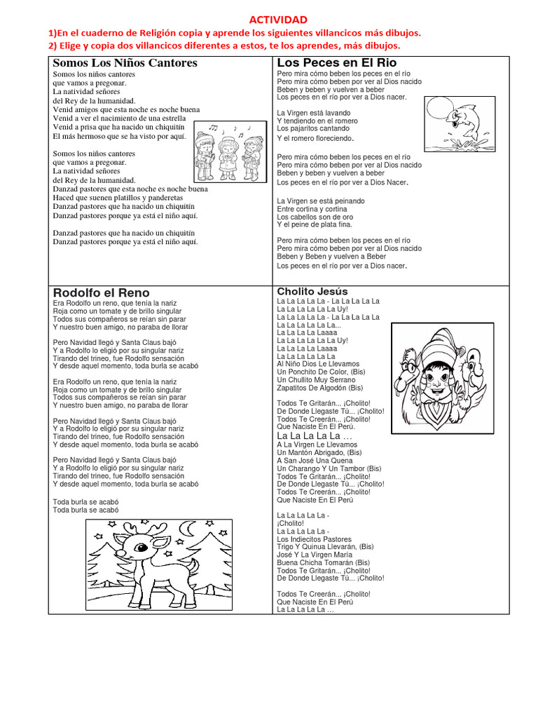 Letra de Villancicos | PDF | Villancicos | Navidad