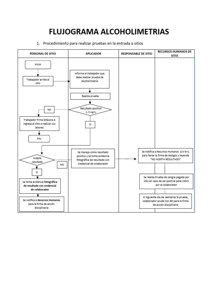 Anexo 8 Flujograma Alcoholimetría | PDF