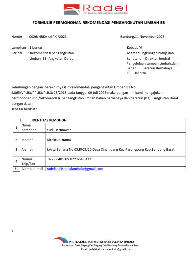 Formulir Permohonan | PDF