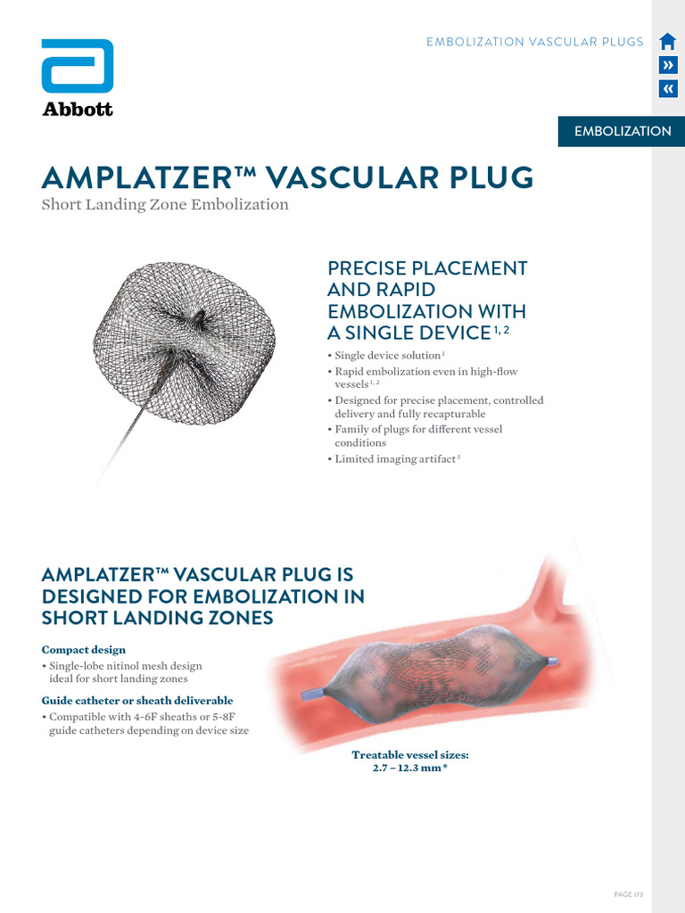 Vascular Plug - Abbott - Amplatzer Vascular Plug | PDF | Interventional ...