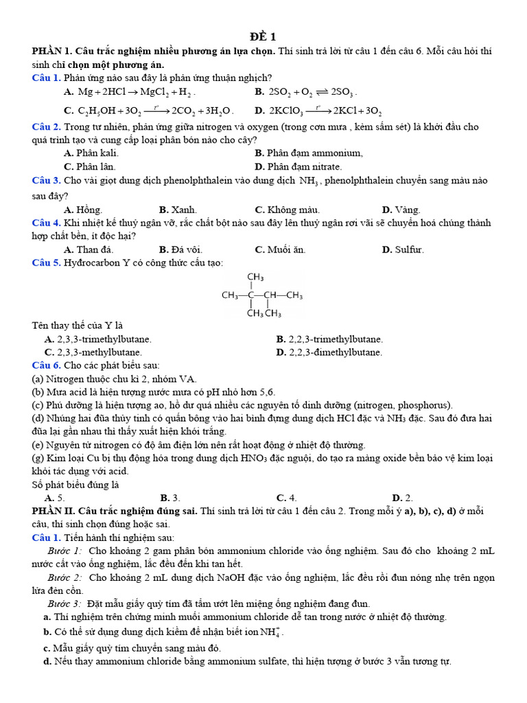 23-24- HH11 - ĐỀ 1 | PDF