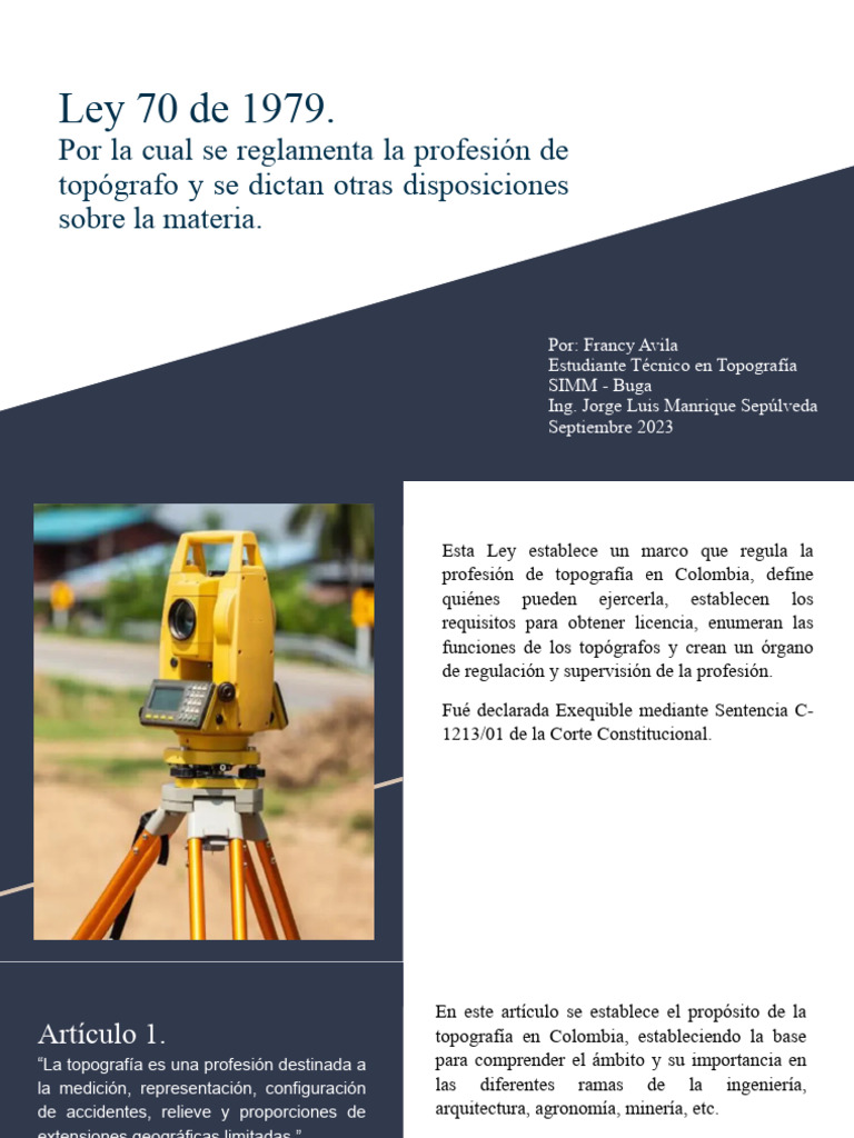 Ley 70 de 1979. Análisis Artículos. | PDF