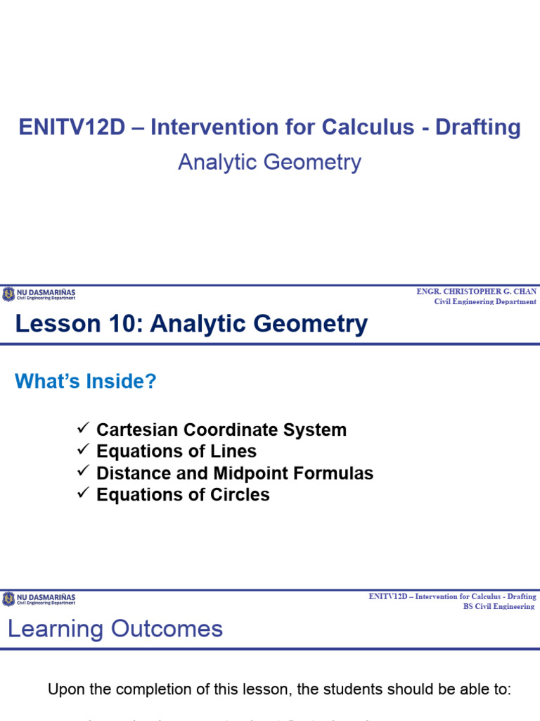 Analytic Geometry | PDF | Analytic Geometry | Circle