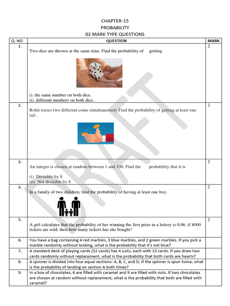 2 Mark Type (Probability) | PDF | Probability | Odds