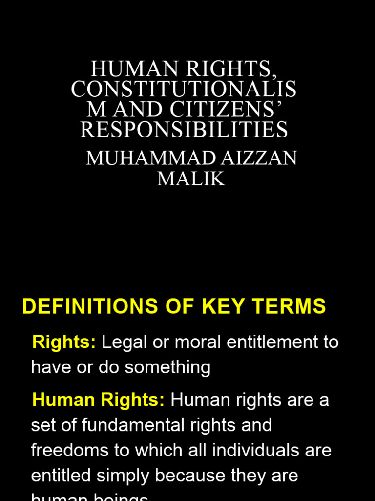 Human Rights, Constitutionalism and Citizens' Responsibilities 2 | PDF ...