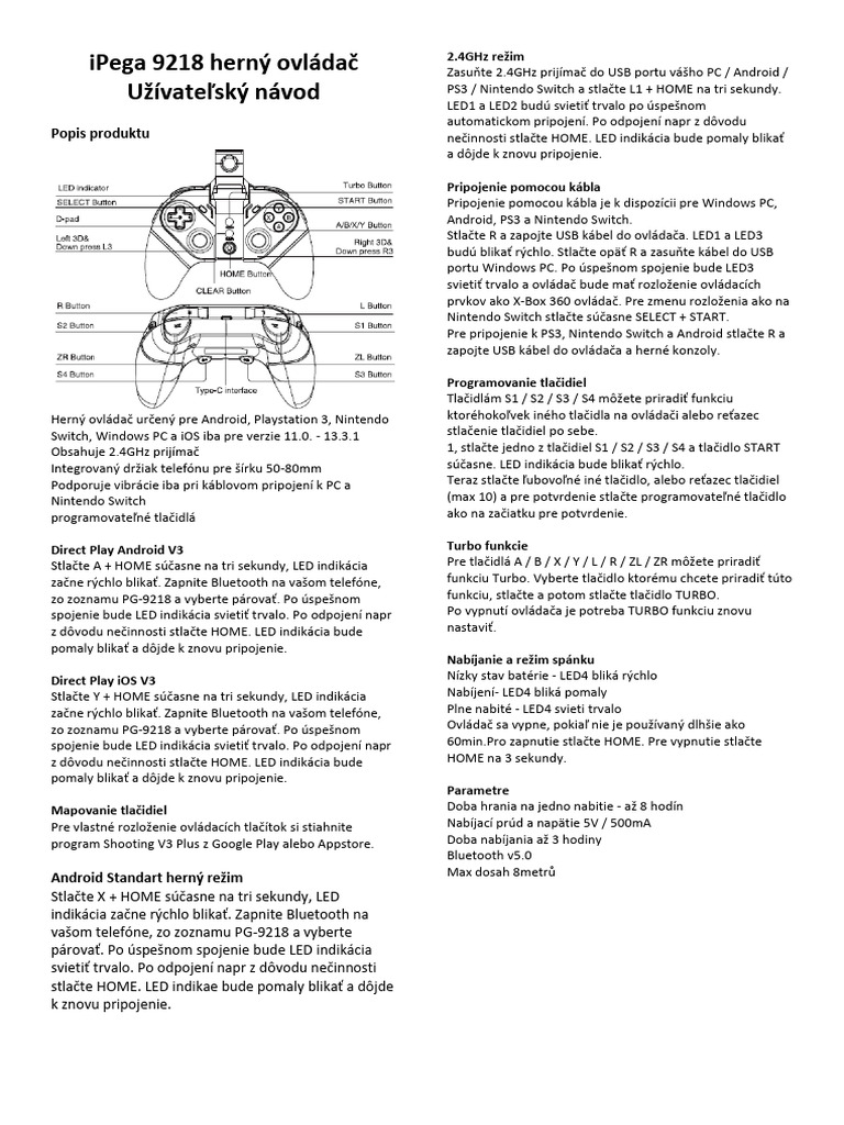 SK Navod Ipega 9218 | PDF
