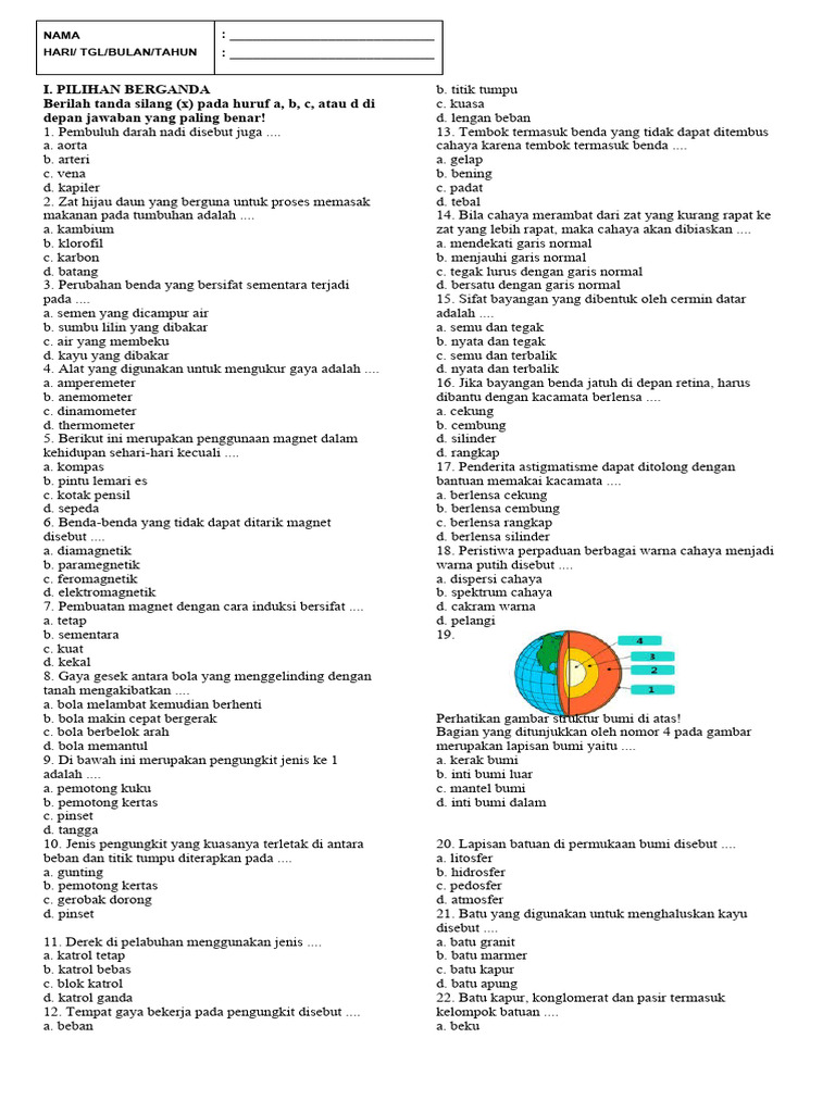 LATIHAN Soal-Ujian-Kelas-5-Semester-2 | PDF