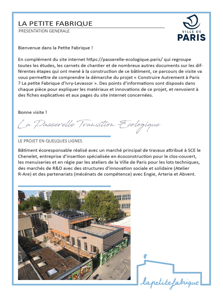 Présentation de la Petite Fabrique | PDF