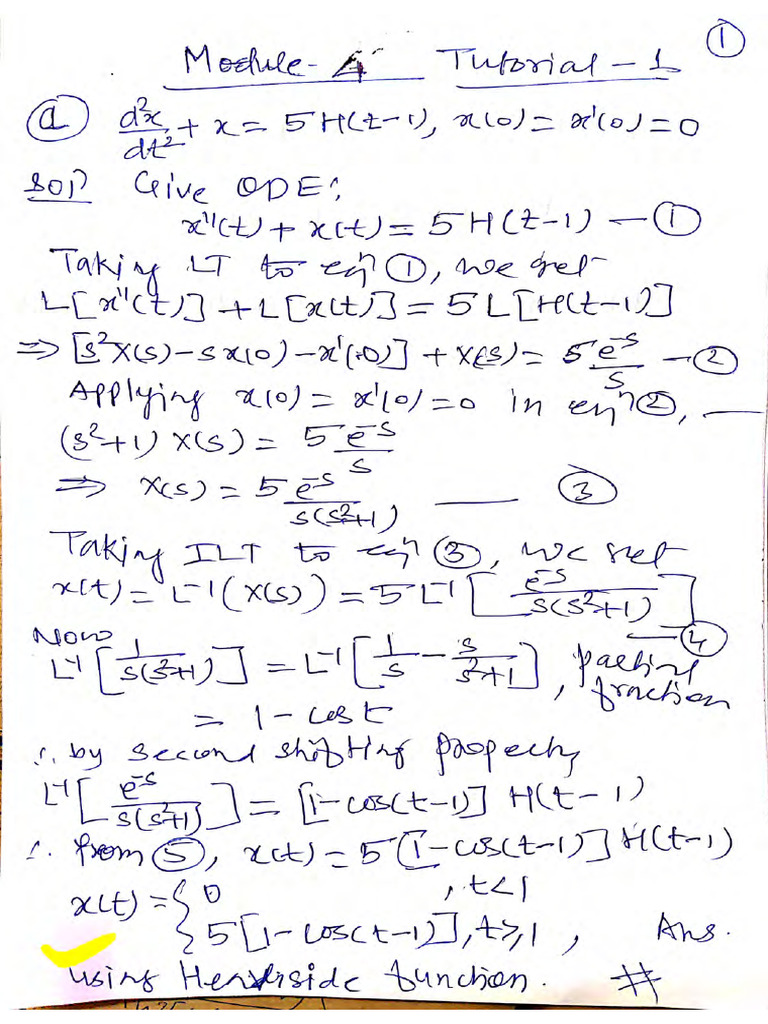 Module 4 ODE PDE BMAT102L Tutorial1 | PDF