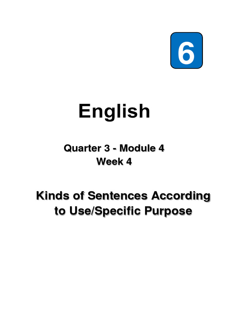 Kinds of Sentences: Grade 6 Module 4 | PDF | Question | Sentence ...