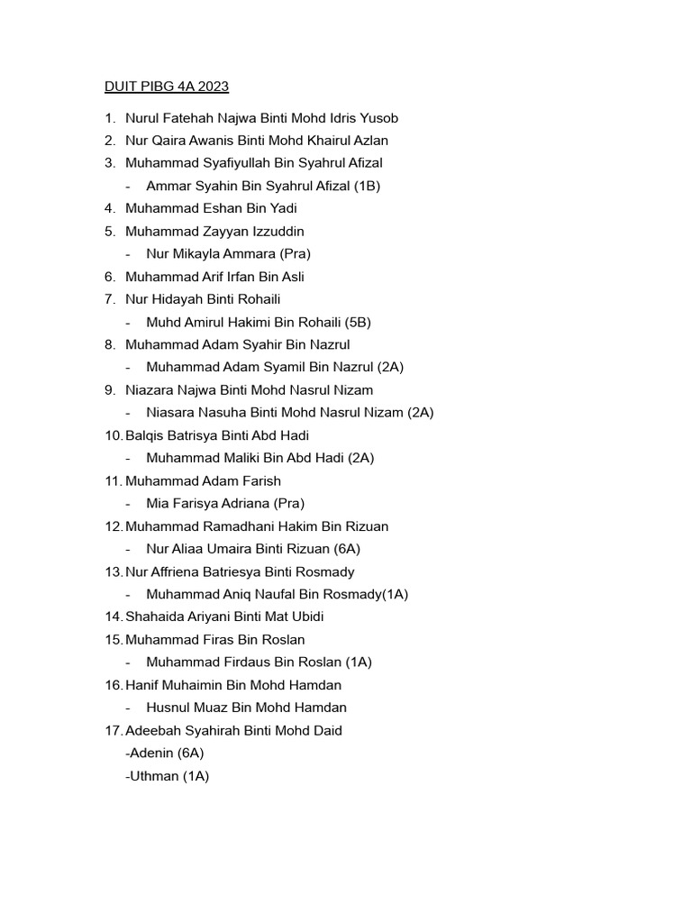 Duit Pibg 4a 2023 | PDF