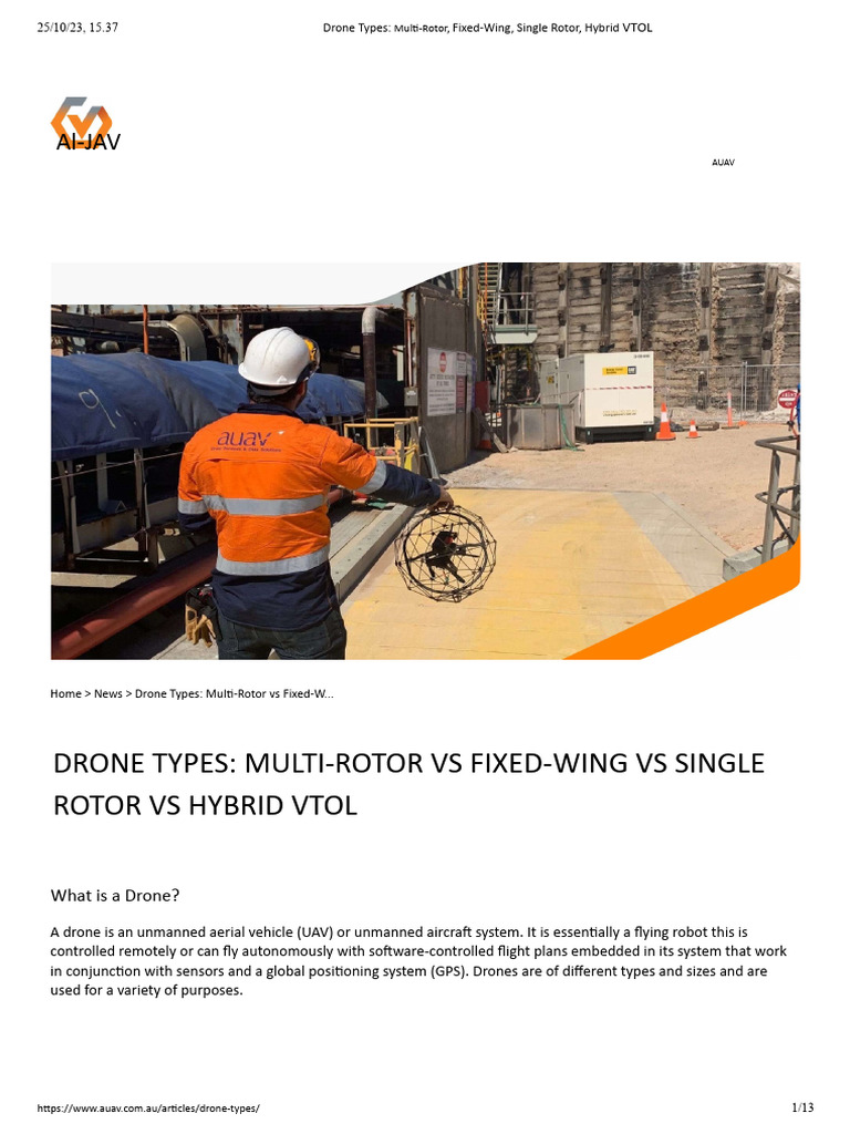 Overview of Drone Types and Uses | PDF | Unmanned Aerial Vehicle ...