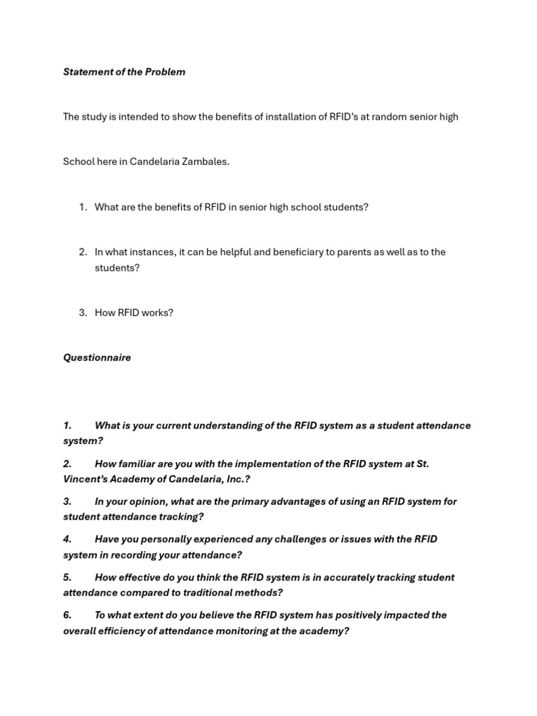 (SOP) and questionnaire | PDF