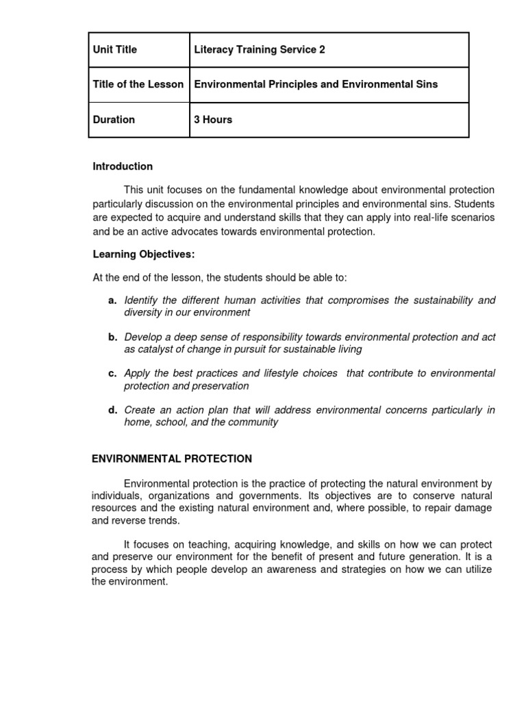 IM 2-Environmental Principles | PDF | Sustainability | Biodiversity