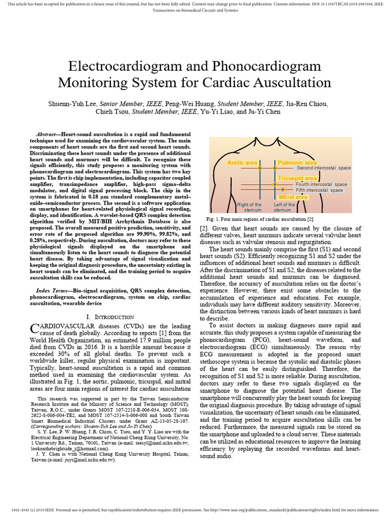 Electrocardiogram and Phonocardiogram Mo | PDF | Heart | Microphone