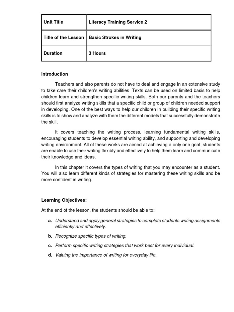 Basic Writing Strokes for Kids | PDF | Writing | Consonant