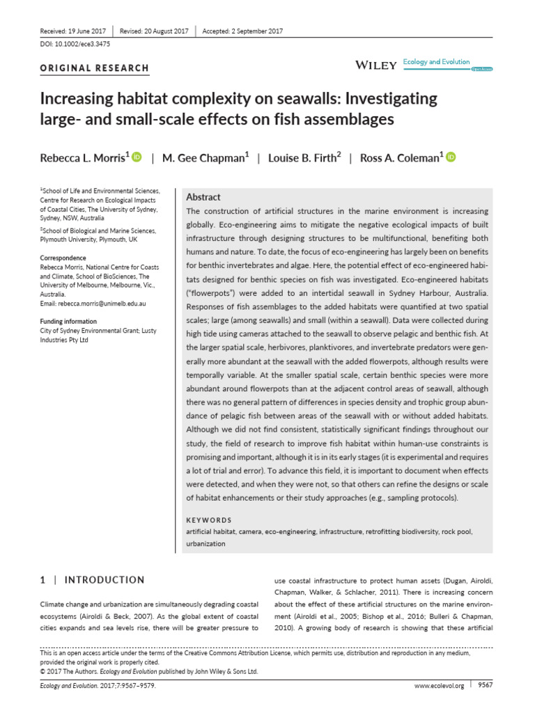 Ecology and Evolution - 2017 - Morris - Increasing Habitat Complexity ...