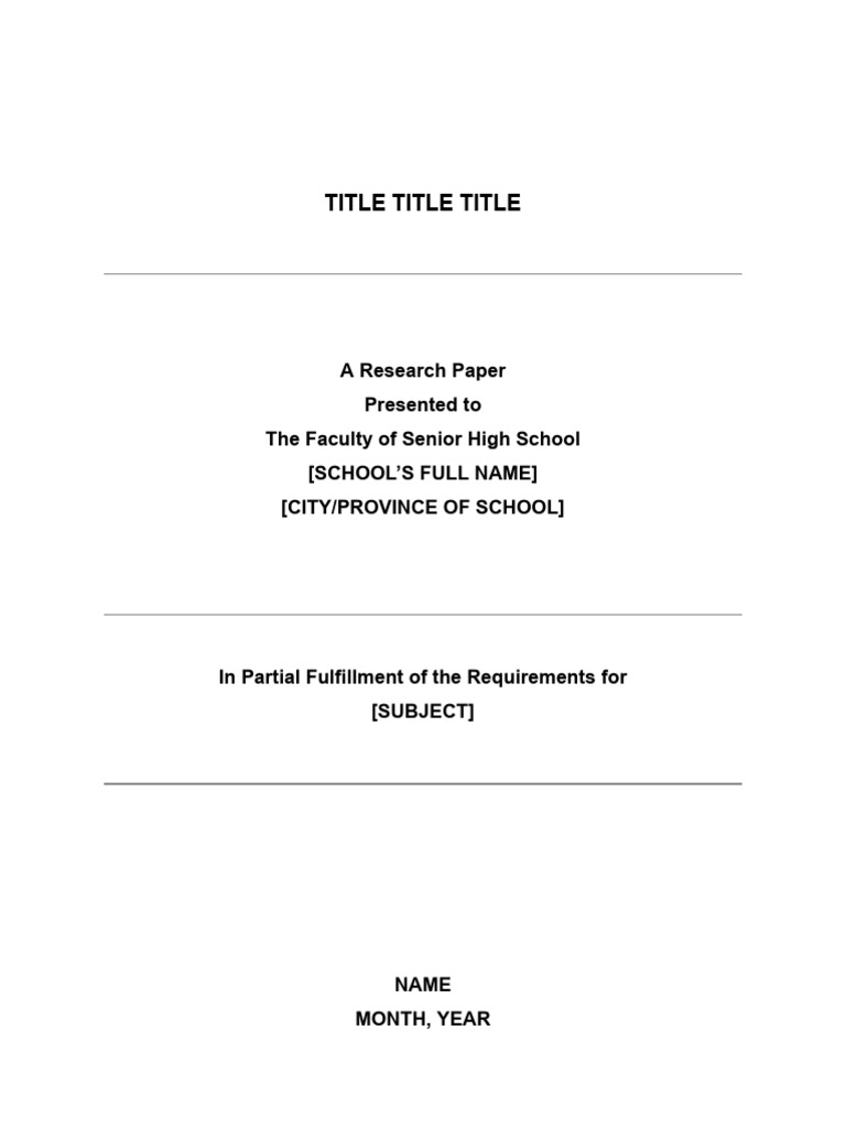 SHS Thesis Template | PDF | Science