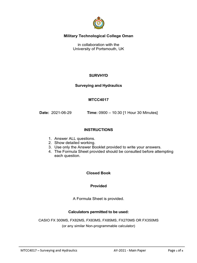 2122 Mtcc4017 S2 A3 Fa Qp Pdf Minute And Second Of Arc Surveying