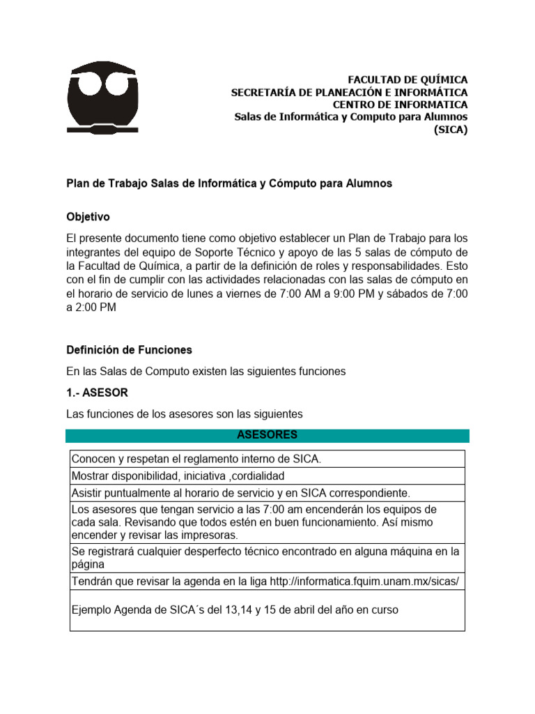 Plan de Trabajo SICAS | PDF | Software | Soporte técnico