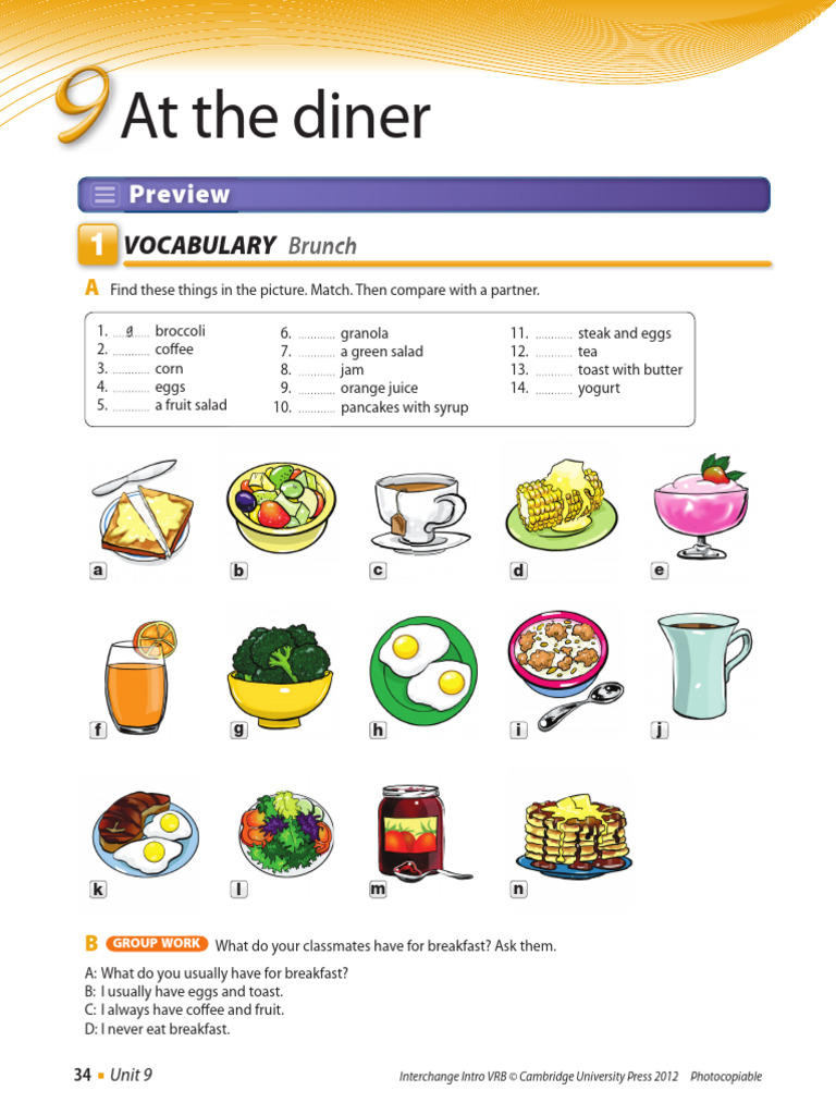 IC5 Level Intro Video Activity - U09 - Color | PDF | Menu | Pancake