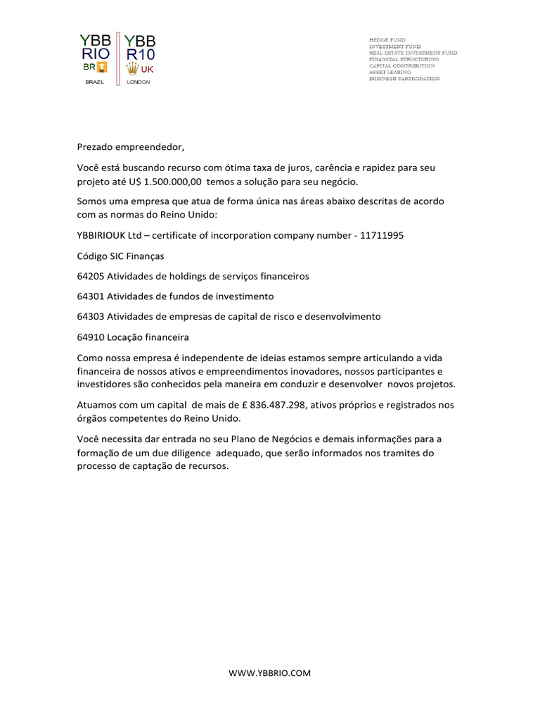 Fundo Ybb - Aporte 1,5 MM Usd | PDF