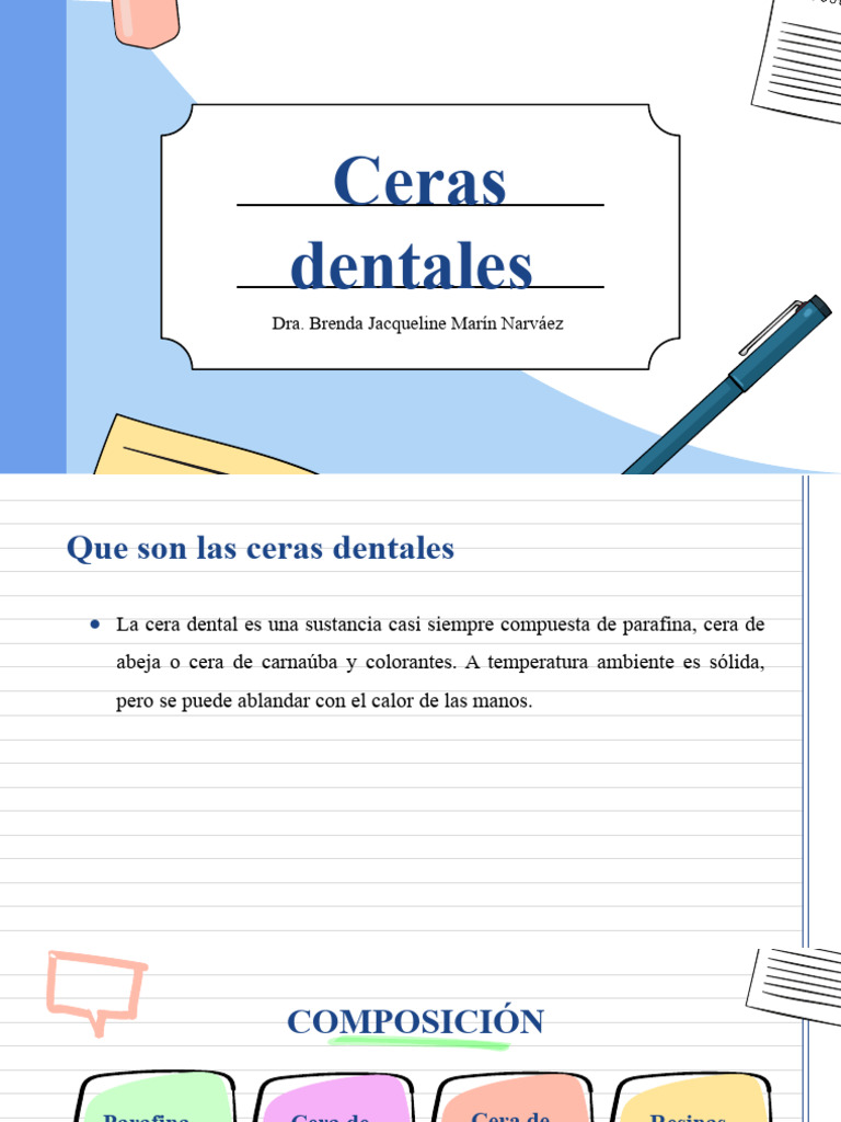 Ceras Dentales | PDF | Dentadura postiza | Física Aplicada e ...