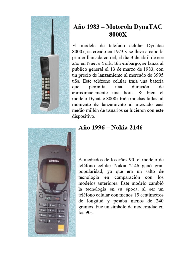 Evolucion Del Telefono Celular | PDF | Yo telefono | Teléfonos móviles