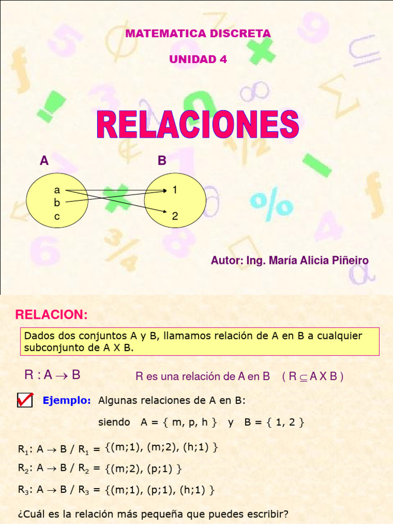 Apunte Relaciones Matemáticas - Matemática Discreta | PDF | Matriz ...
