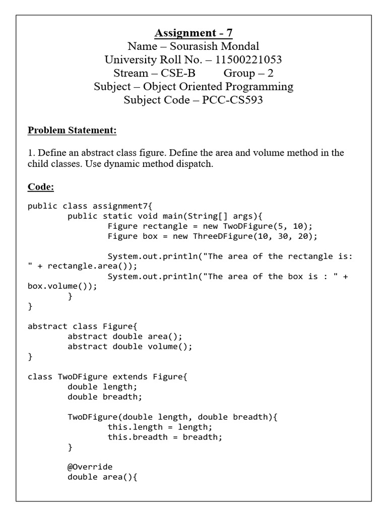 OOPs Imp Questions | PDF | Class (Computer Programming) | Length