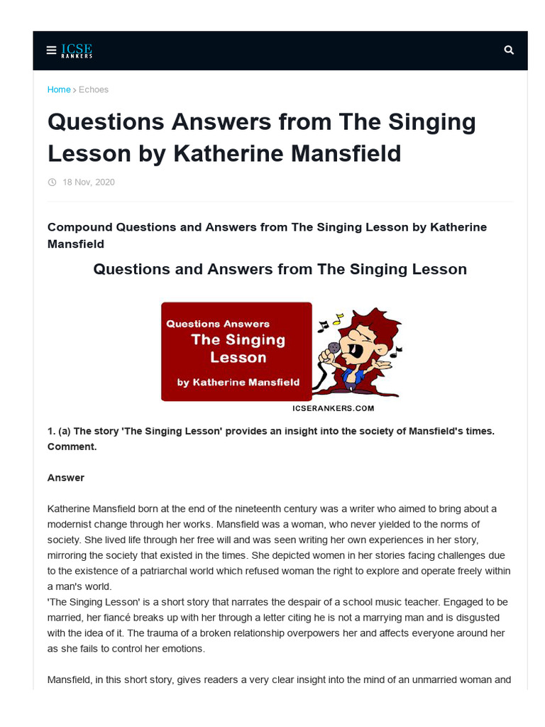WWW Icserankers Com 2020 11 Questions Answers From The Singing Lesson ...