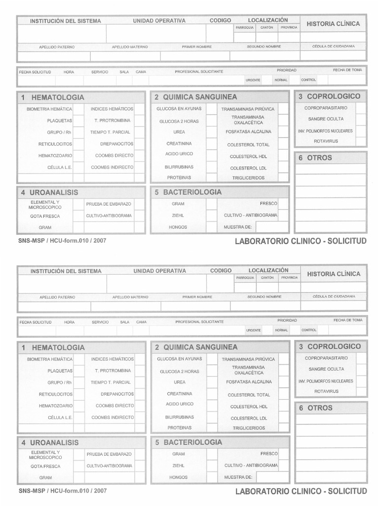 Pedido de Laboratorio | PDF