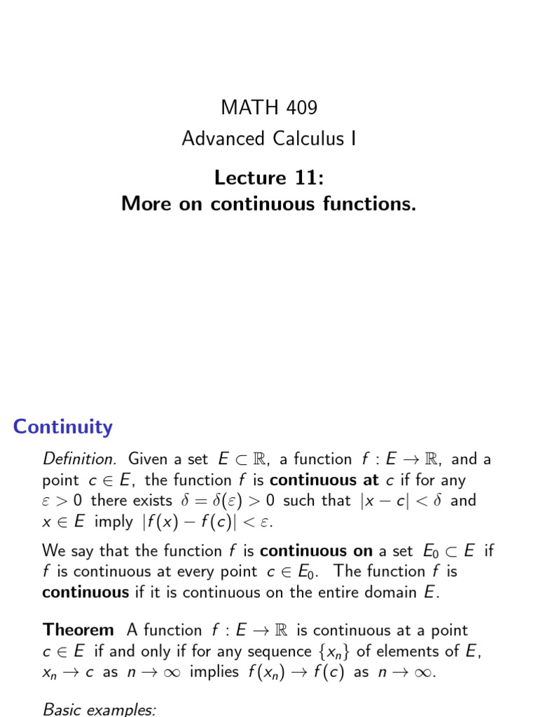 Lect2 06web | PDF | Function (Mathematics) | Continuous Function