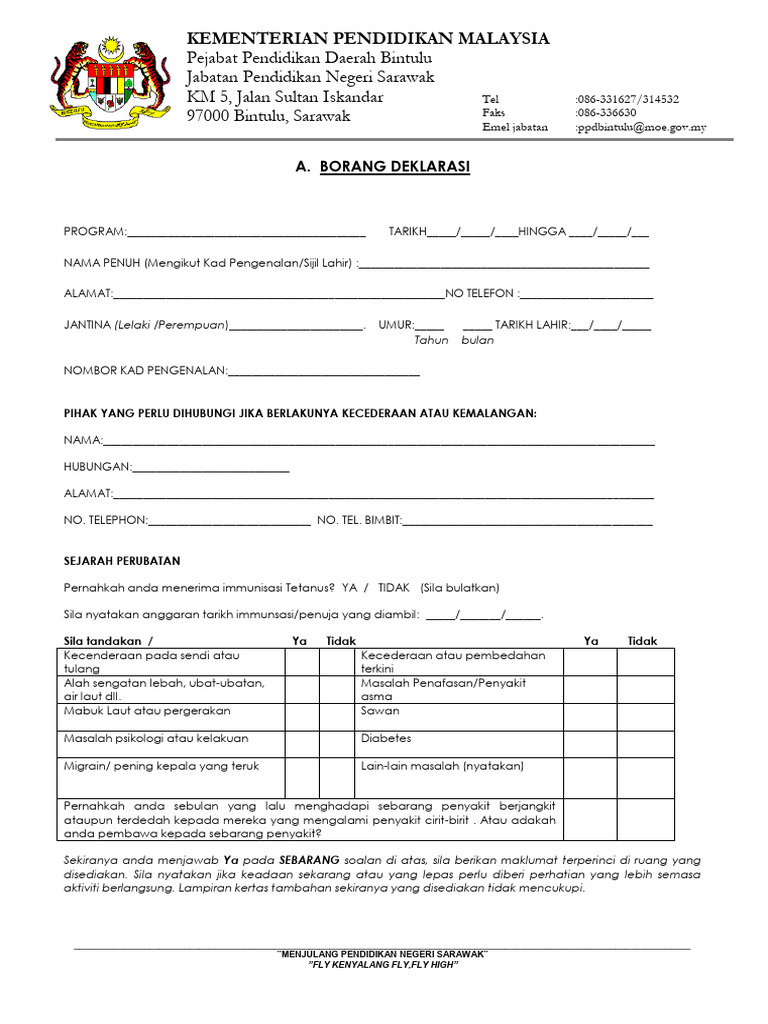 BORANG DEKLARASI | PDF