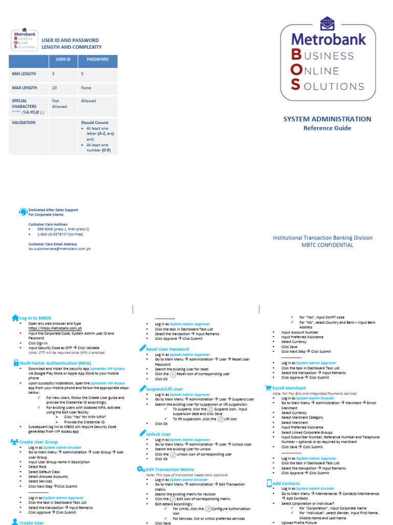 SysAd Quick Guide - Job Aid v2.0 | PDF | Login | Password