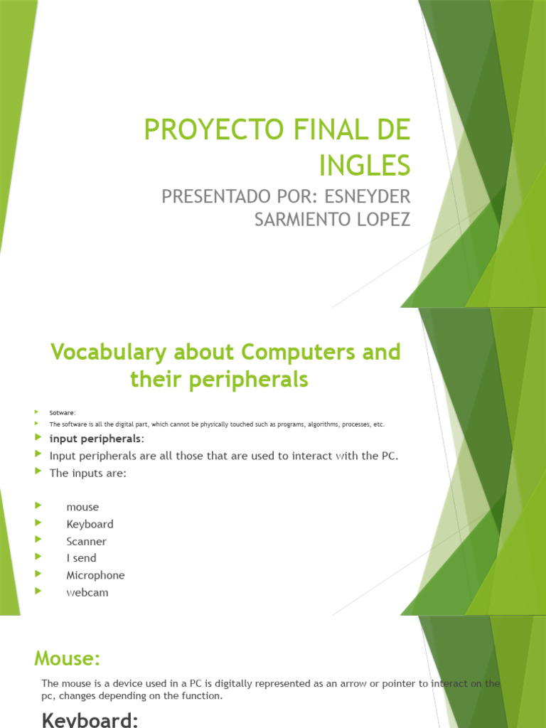 Proyecto Final de Ingles | PDF | Input/Output | Personal Computers Proyecto Final de Ingles | PDF | Input/Output | Personal Computers