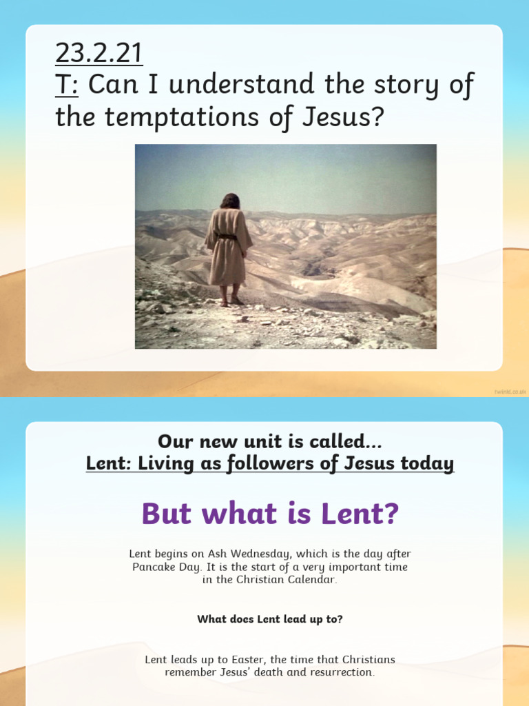 The Story of The Temptations of Jesus PowerPoint | PDF